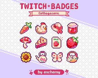 Cute Twitch Badges With Pot Plant and Flower Little Bit - Etsy
