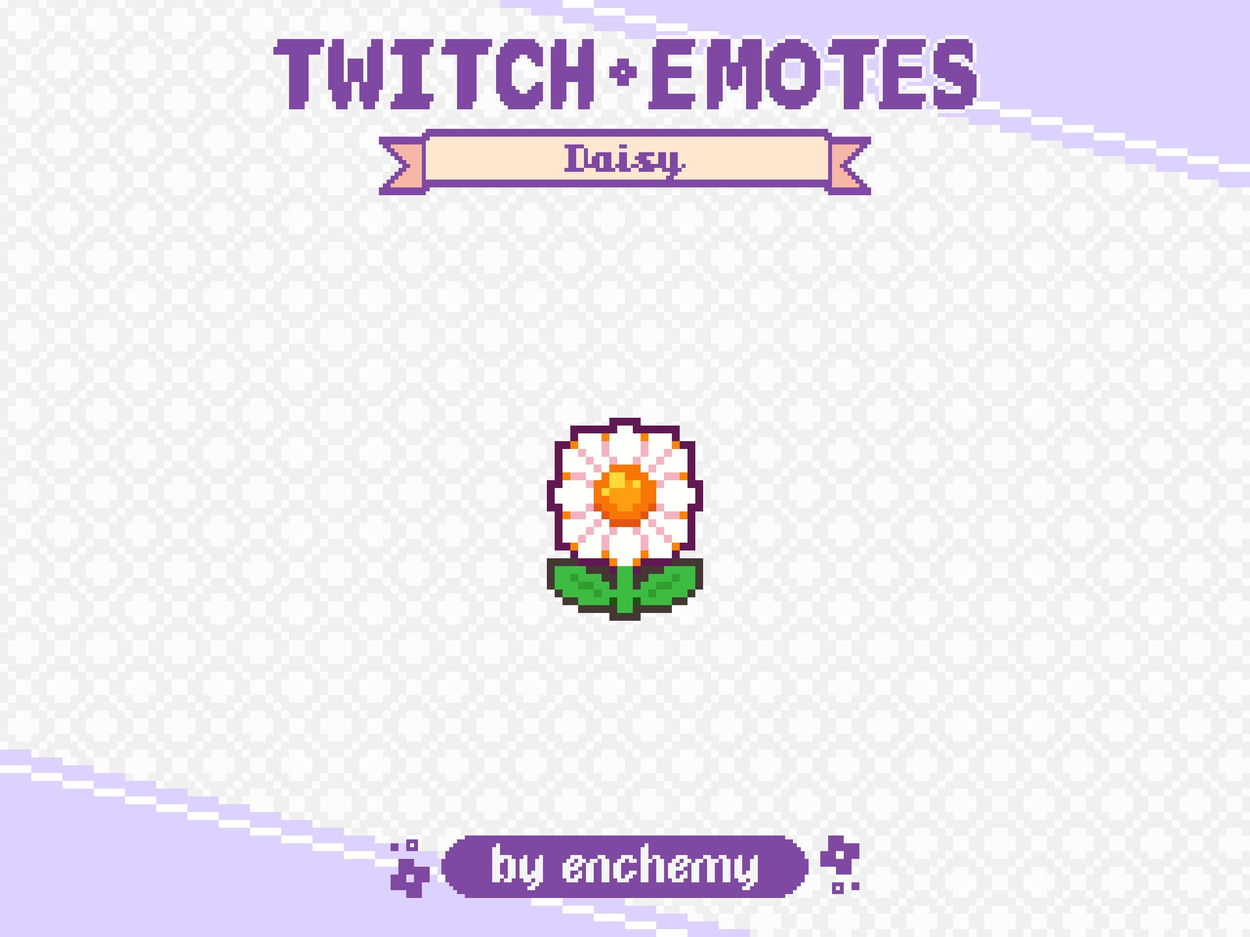 Daisy Pixel Art Channel Point Icon for Twitch, White Flower Emote ...