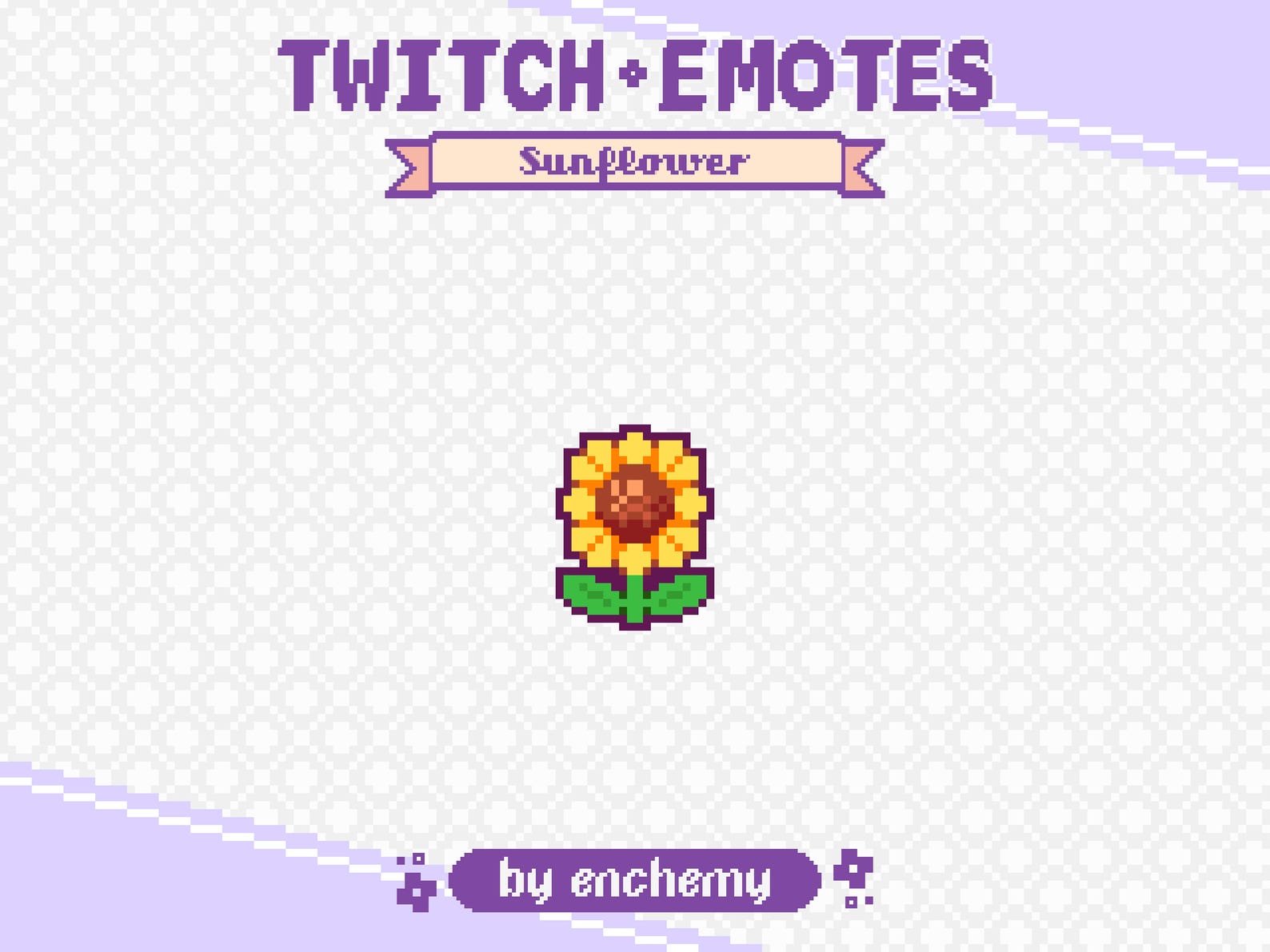 Sunflower Pixel Art Channel Point Icon for Twitch, Yellow Flower Emote ...