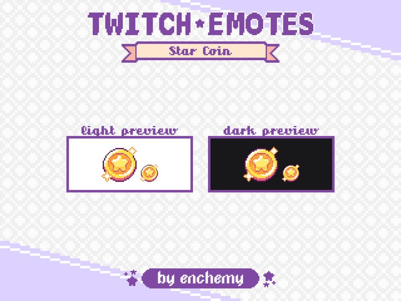 Gold Star Coin Pixel Art Channel Point Icon for Twitch, Star Coin Emote ...