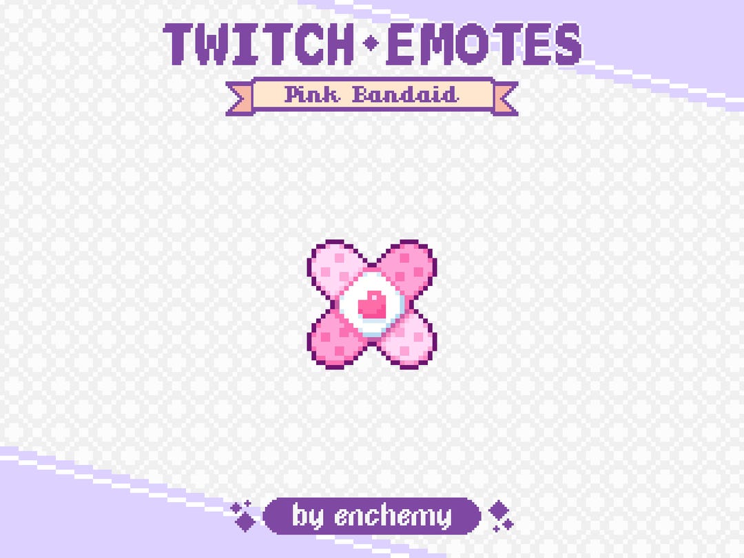 Medical Pink Band Aid Pixel Art Channel Point Icon for Twitch (digital ...