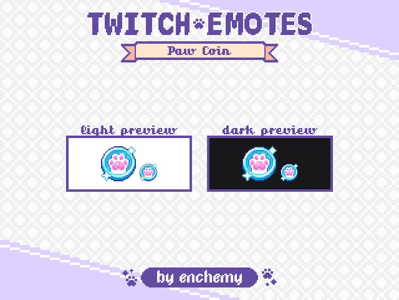 Blue Paw Coin Pixel Art Channel Point Icon for Twitch, Cyan Kitty Toe ...