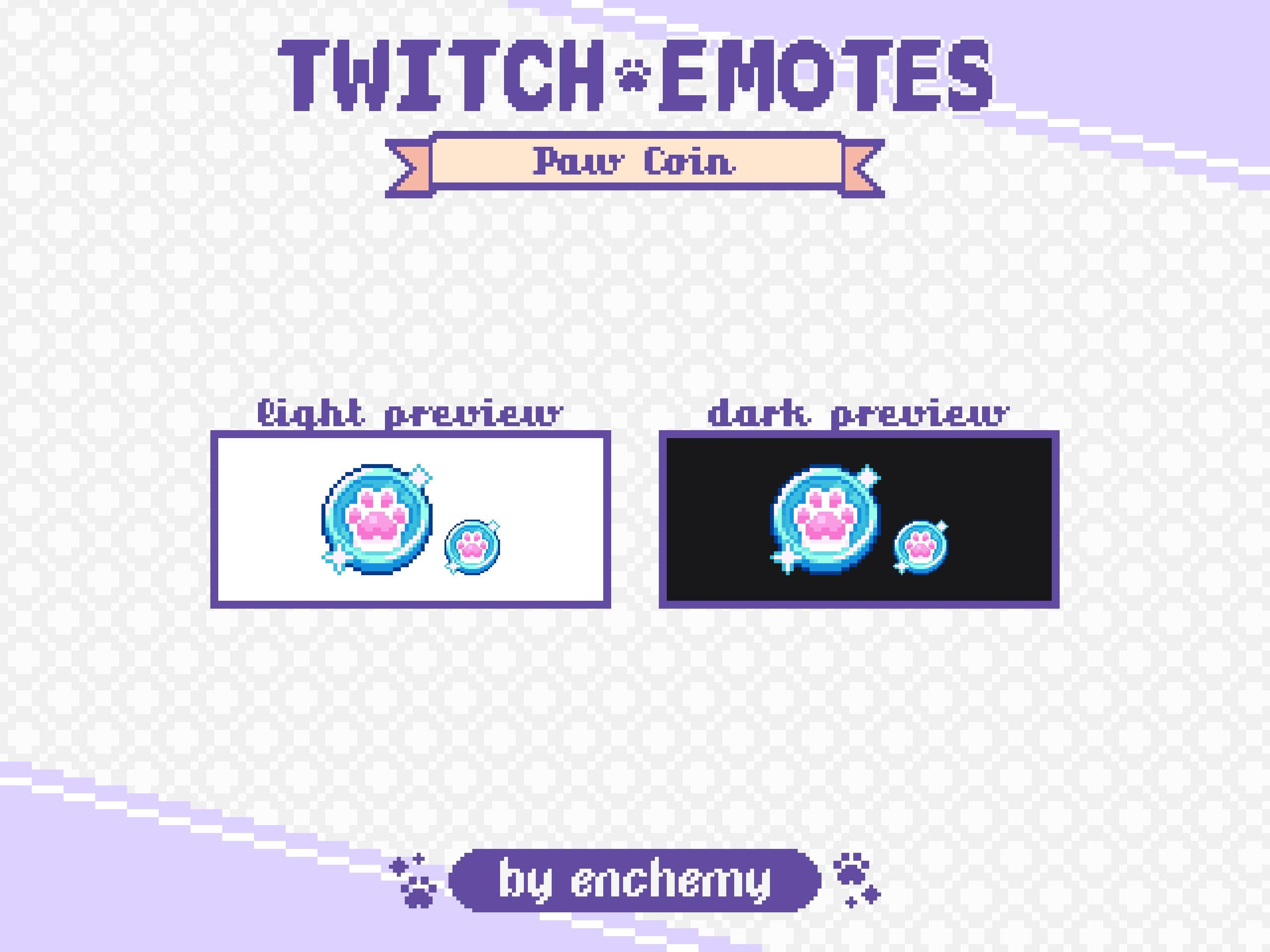 Blue Paw Coin Pixel Art Channel Point Icon for Twitch, Cyan Kitty Toe ...