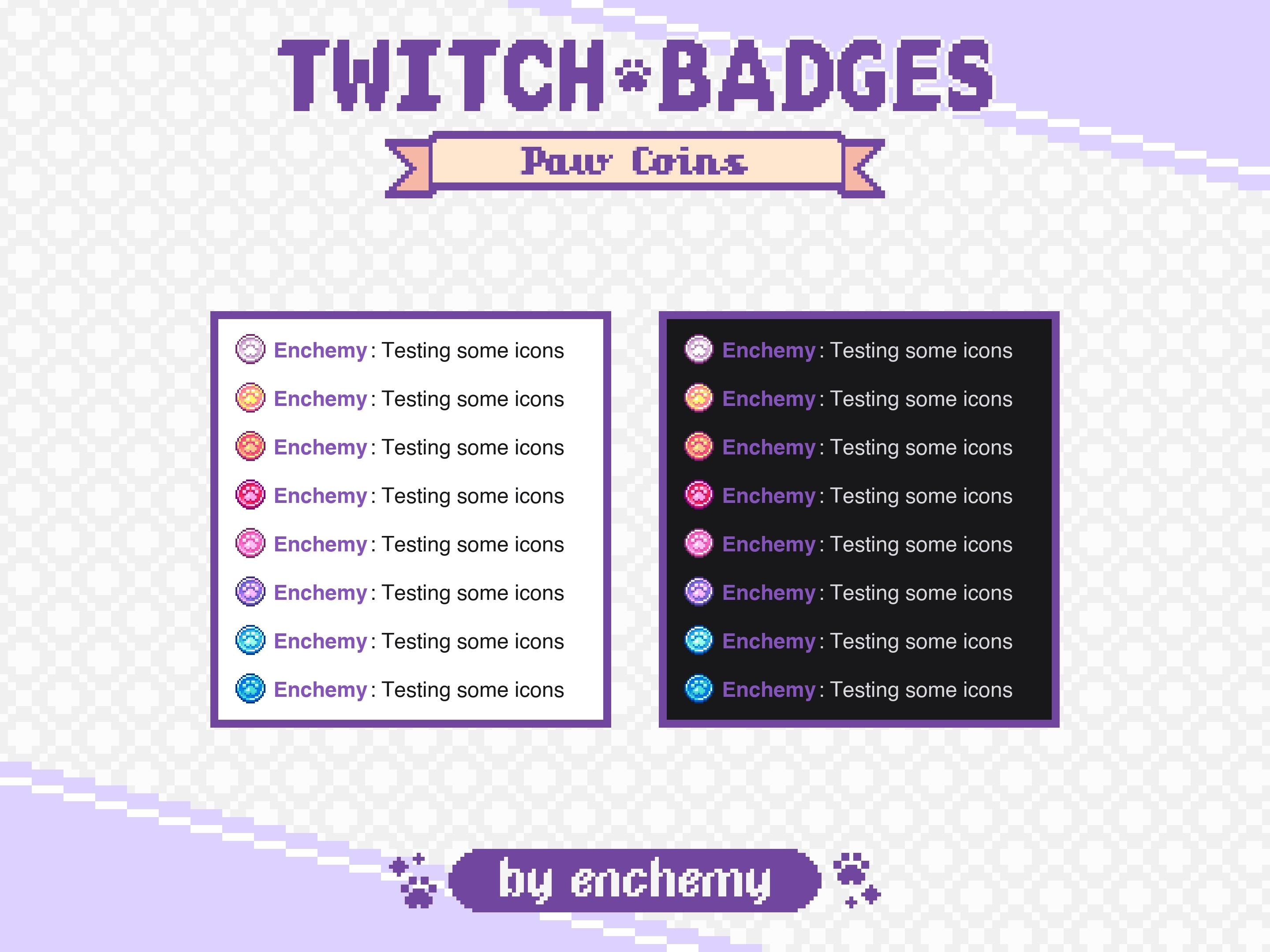 Paw Coin Sub Badges for Twitch, Pixel Art Bit Badges, Kitty Toe Beans ...