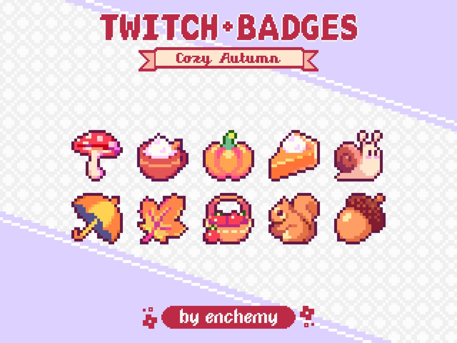 Cozy Autumn Sub Badges for Twitch Cute Fall Pixel Bit Badges - Etsy