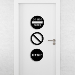 Traffic Signs Wood Door Decor Set , Traffic Signs Wall Art, Traffic ...