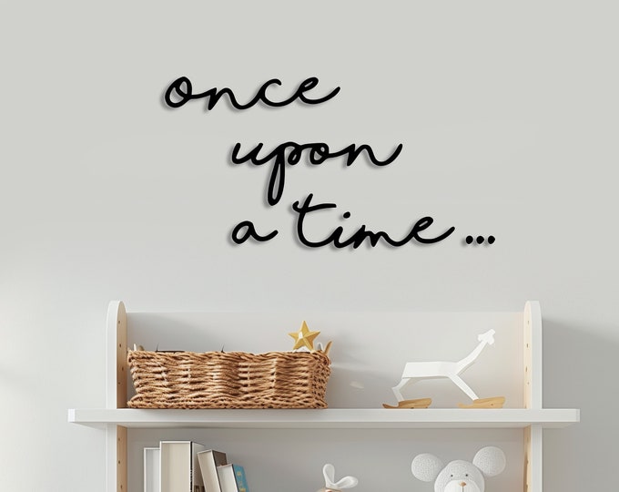 Once Upon a Time Wooden Sign, Gray and Yellow Nursery Decor, Gender ...