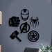 Marvel Avengers Sets of 6 Wood Wall Art , Nursery Wooden Home Decor ...