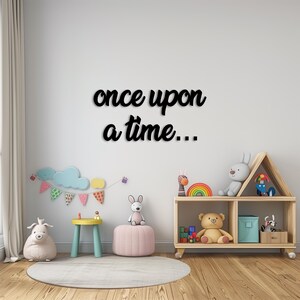 Once Upon a Time Wooden Wall Decor - Storybook Themed Nursery Sign ...