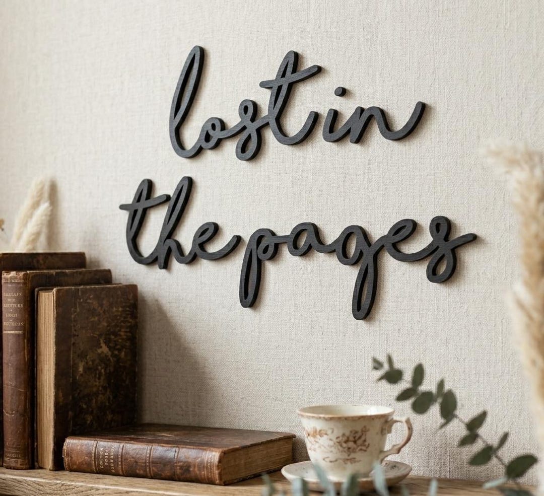 Lost in the Pages Wood Sign, Book Lover Gift, Reading Nook Art, Library ...