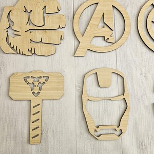 Marvel Avengers Sets of 6 Wood Wall Art , Nursery Wooden Home Decor ...