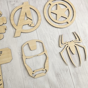 Marvel Avengers Sets of 6 Wood Wall Art , Nursery Wooden Home Decor ...