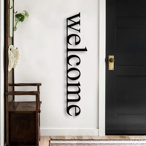 Welcome Sign Wall Decor, Front Porch Decor, Front Door Decor, Vertical ...