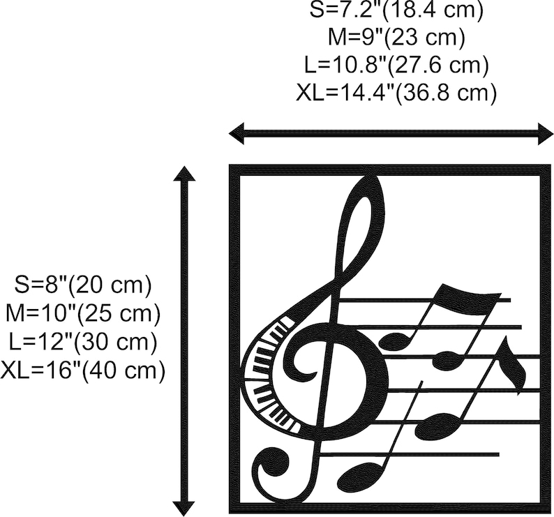 Treble Clef Music Notes Framed Wall Art MDF Wood Wall Decor - Etsy
