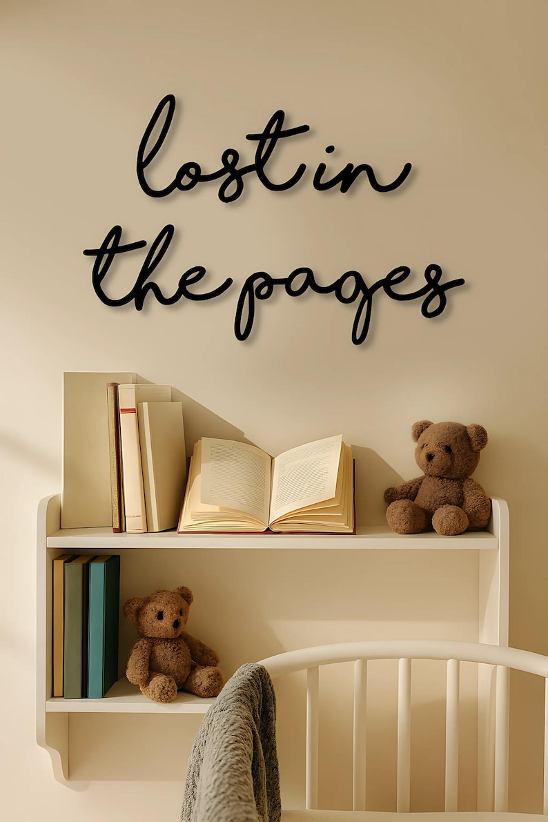 Lost in the Pages Wood Sign, Book Lover Gift, Reading Nook Art, Library ...