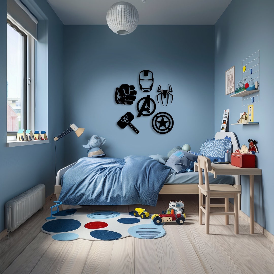 Marvel Avengers Sets of 6 Wood Wall Art , Nursery Wooden Home Decor ...