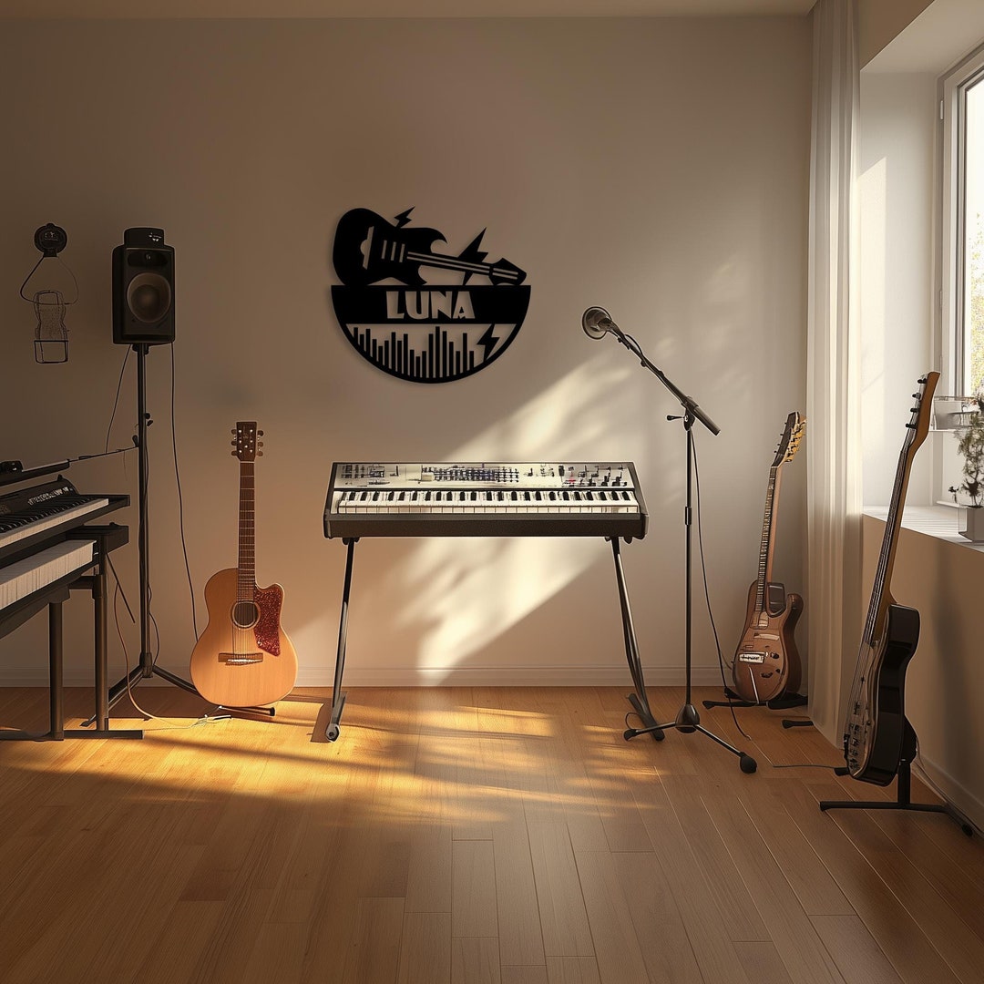 Custom Guitar Wall Art - Personalized Wood Soundwave Sign - Musician ...