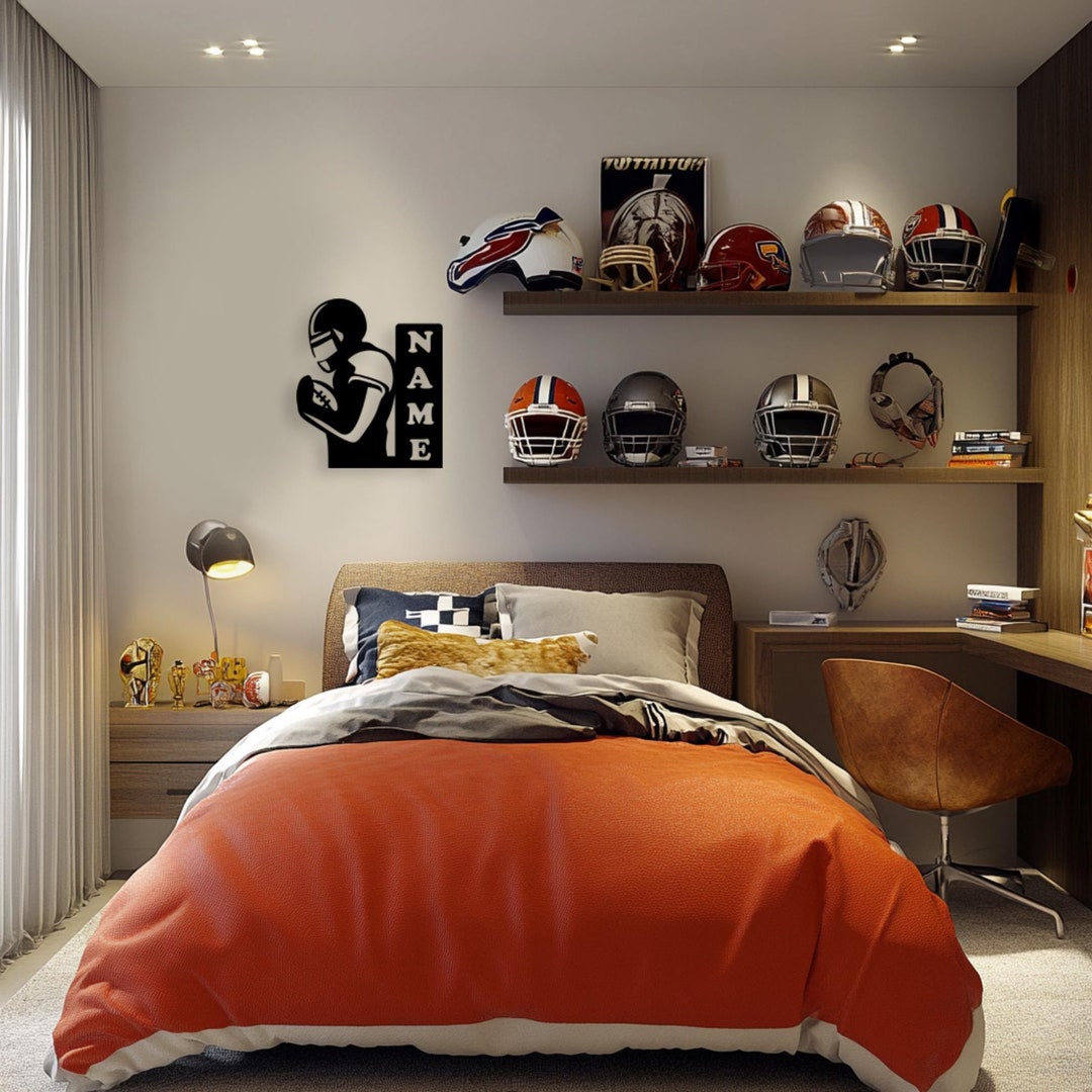 Personalized American Football Wall Art | Custom Name Sports Decor ...