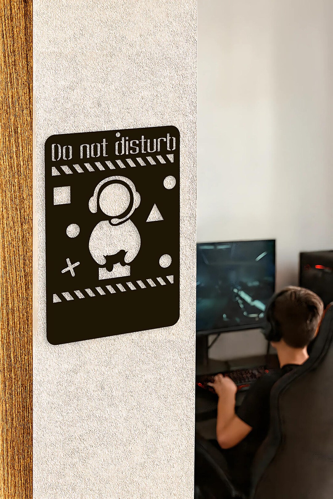 Do Not Disturb Gamer Room Sign: Wood Gaming Door Decor - Etsy