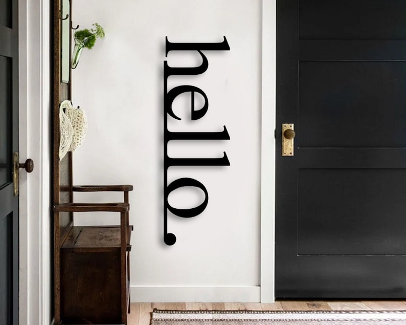 Wood Hello Sign Front Door Decor Welcome Sign Front Porch - Etsy