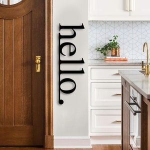 Wood Hello Sign, Front Door Decor, Welcome Sign, Front Porch Sign ...