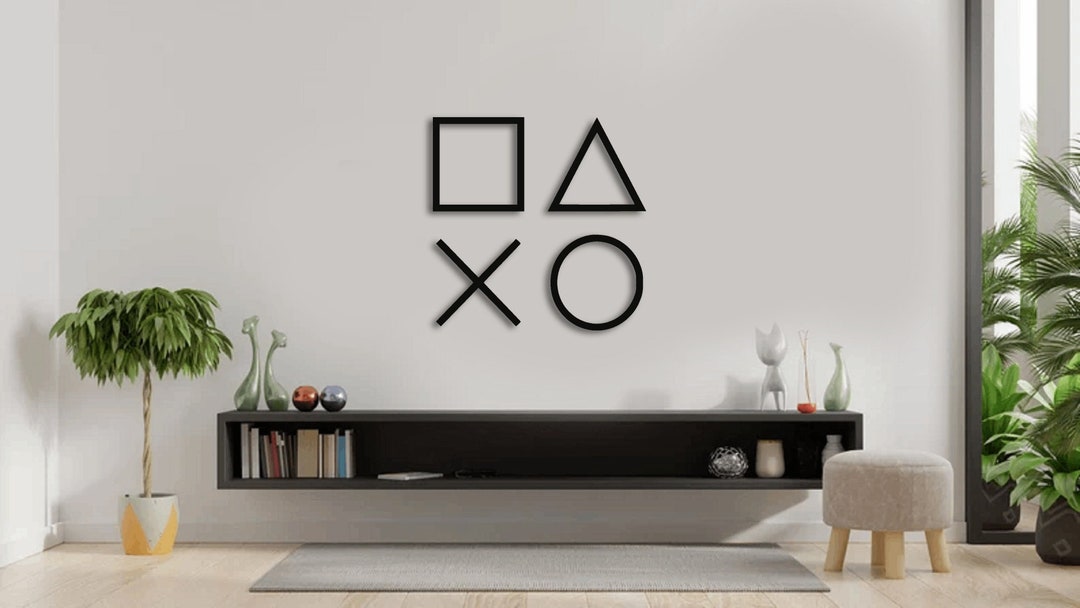 Playstation Symbols Wood Wall Decor, Playstation Wall Art, PS Wall Sign ...