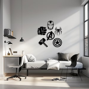 Marvel Avengers Sets of 6 Wood Wall Art , Nursery Wooden Home Decor ...