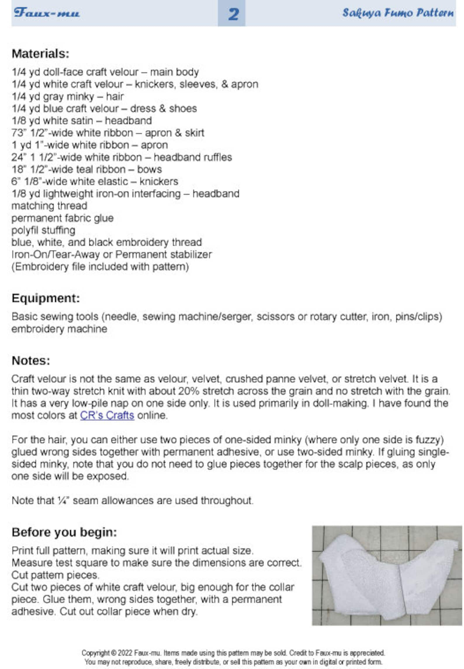 Sakuya Fumo Pattern - Etsy