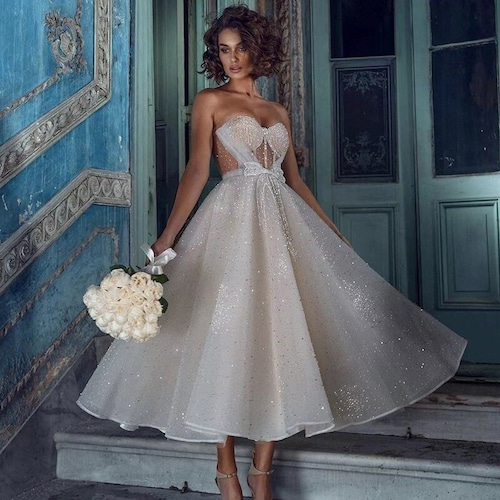 Simple Short Wedding Dress Reception Dress or Rehearsal Dinner - Etsy