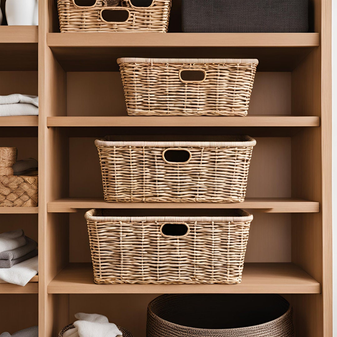 Custom Rattan Woven Storage Tray With Handles Coffee & Bread Tray ...