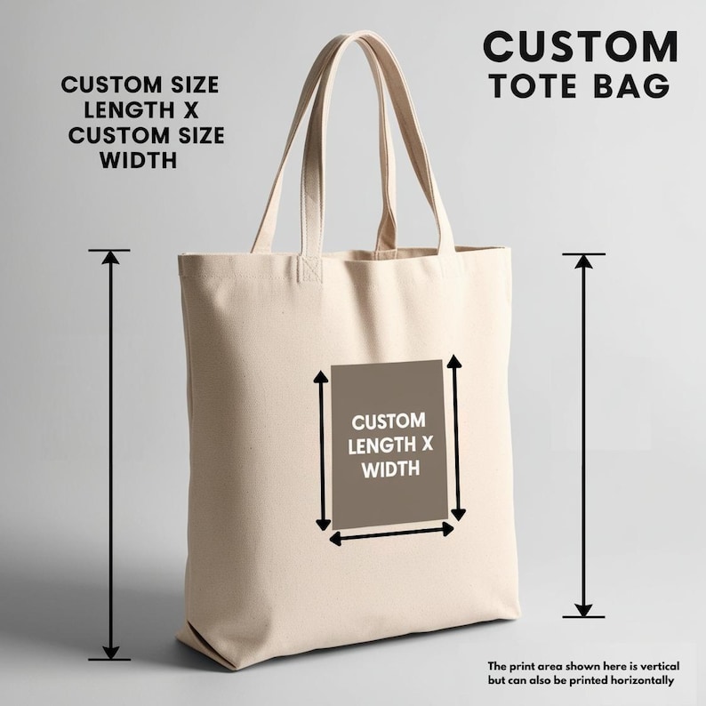 Custom Logo Tote Bag: Personalized Recycled Polycotton Canvas (14x16 In ...