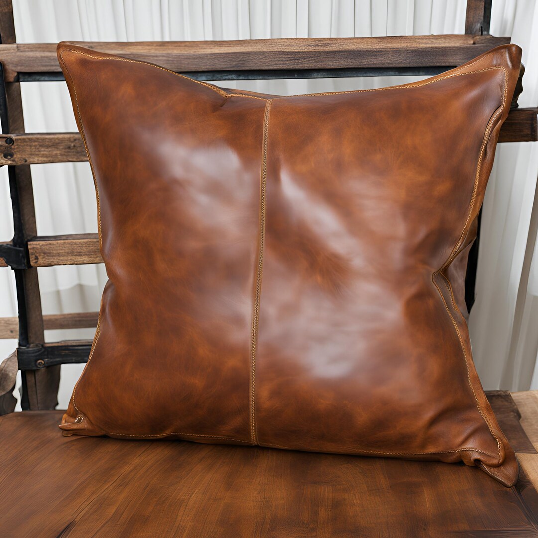 Custom Leather Pad and Pillow: Black Leather Chair, Seat, Sofa, Couch ...