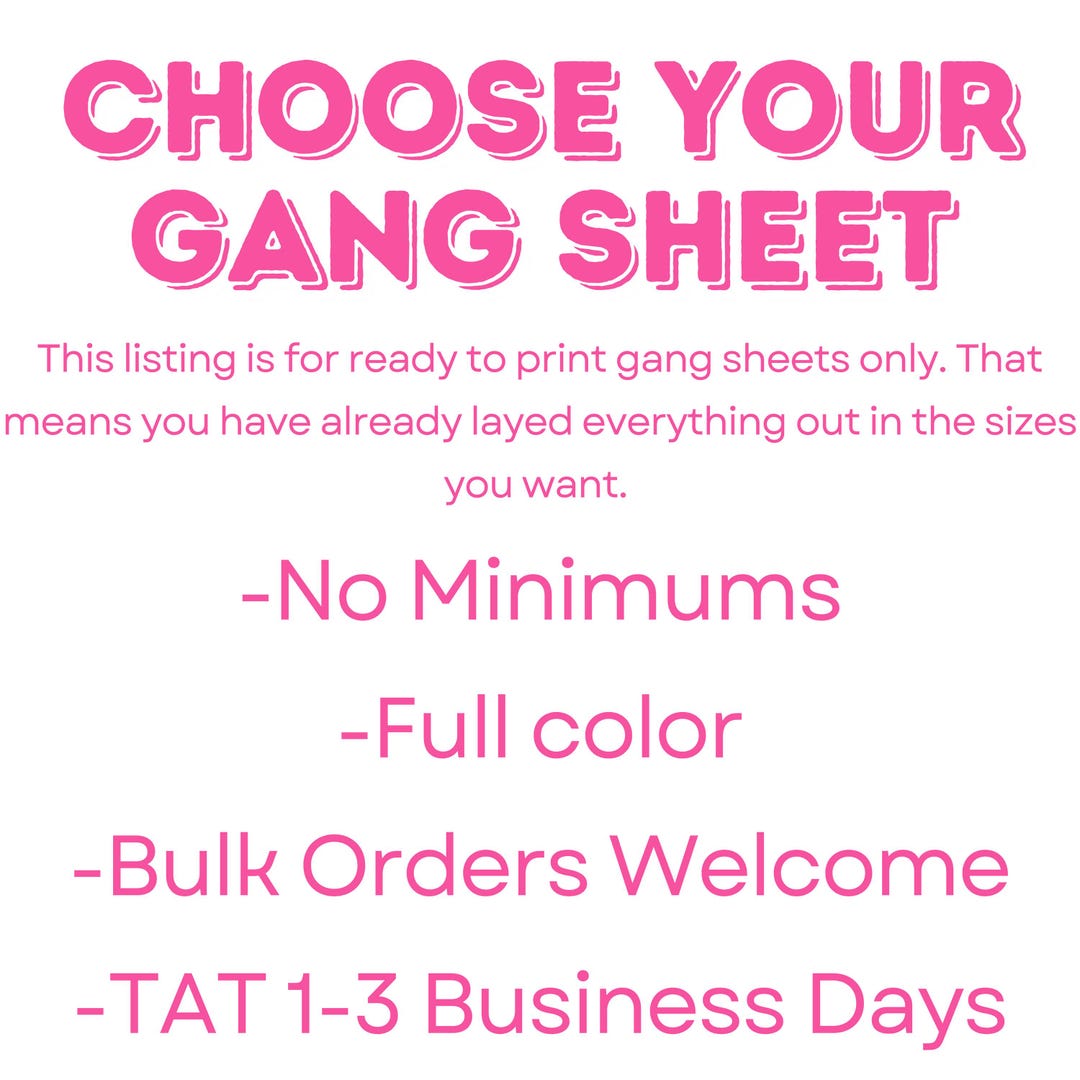 DTF Transfer, Custom DTF, Custom Gang Sheet, Custom Heat Transfer, Wholesale Dtf Print, Full ...