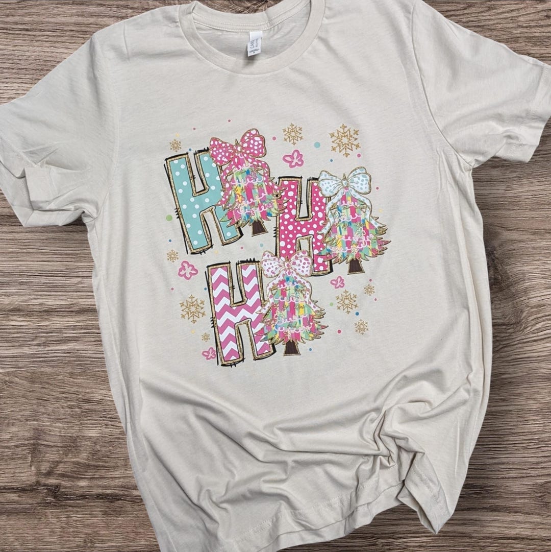 HO HO HO Colorful Coquette Cute Christmas Shirt Choose Your Colors! - Etsy