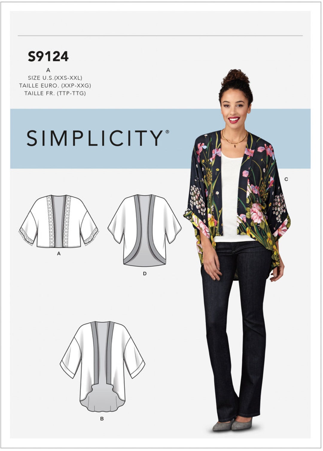 Simplicity Pattern S9124 Kimono Style Jacket Sewing Pattern - Etsy