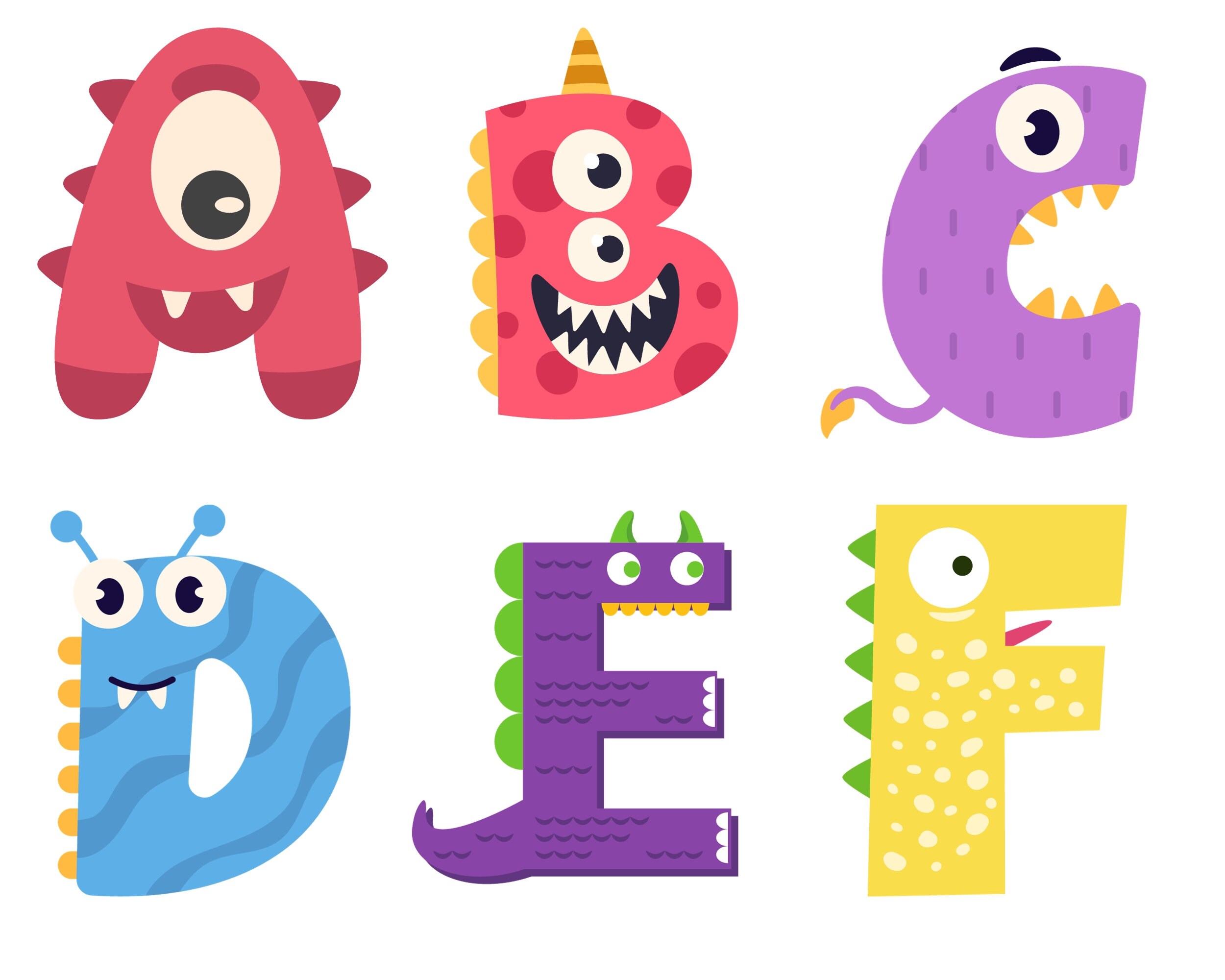 Halloween Cute Monster Alphabet SVG Bundle for Kids, Halloween PNG ...