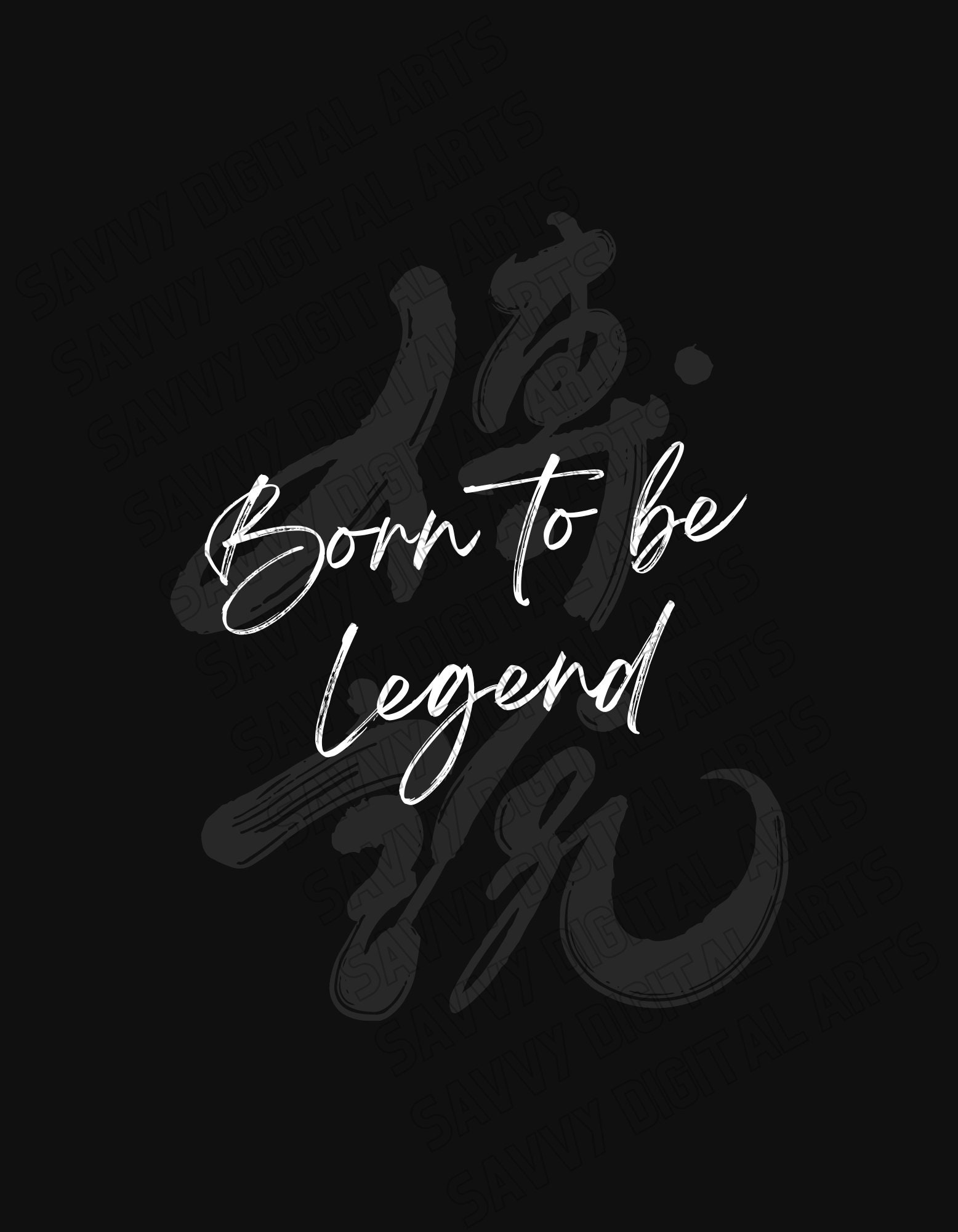 Black and White Simple Born to Be Legend Sweatshirt & T-shirt Print ...