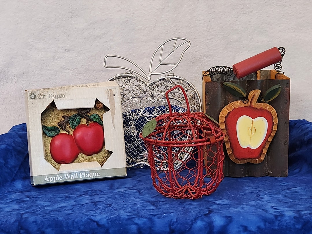 Apple Wire Baskets, Apple Wall Plaque, Apple Tin Wood Box, Apple ...