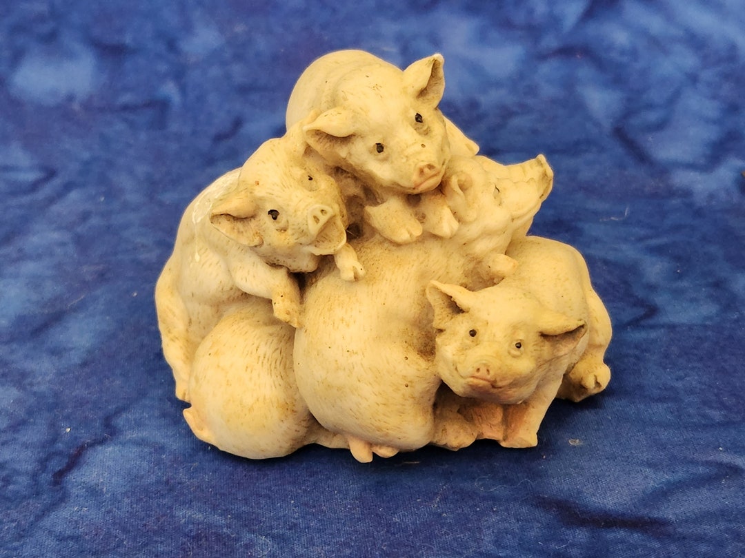 Pig Pile Vintage Small Enesco Home Decor for Pig Lover Gift, Gift for ...