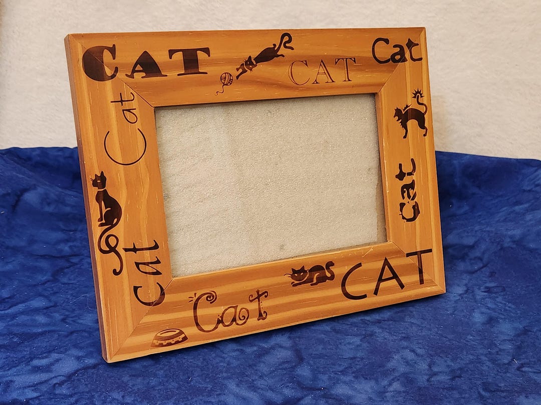 Cat Photo Frame Wooden Home Décor, Cat Lovers Gift, Gift for Christmas ...