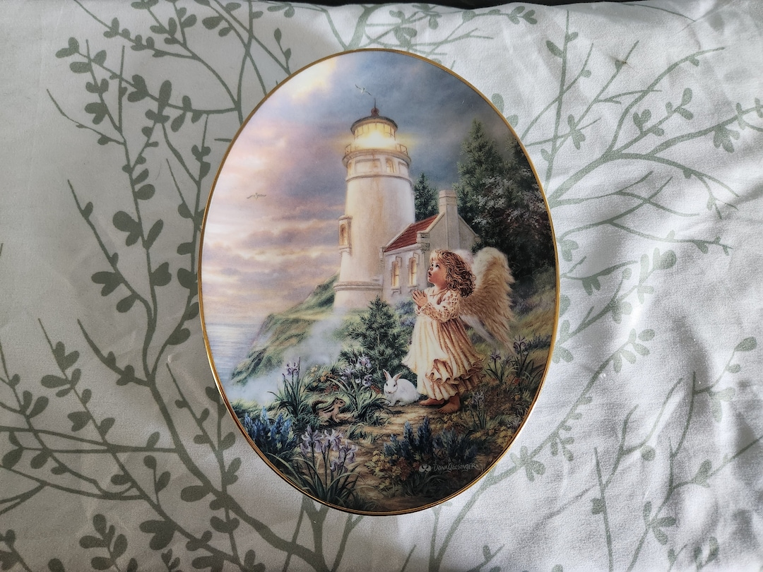 Lighthouse and Angel Plate A Little Hope Lights the Way by Dona ...
