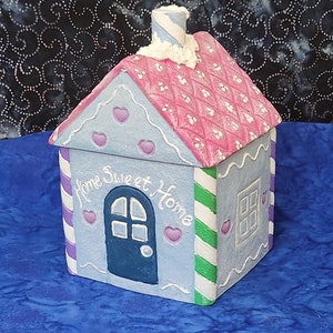 Vintage Porcelain Home Sweet Home Candy House Cookie Jar - Etsy