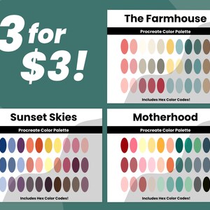 PROCREATE COLOR PALETTE Bundle | Bright Colorful Color Palette | Red ...