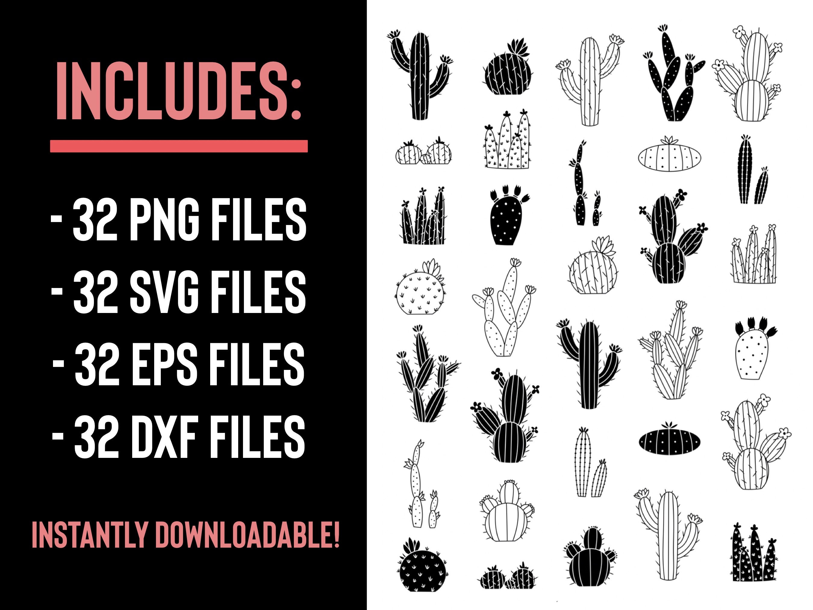 Flowering Cactus Clipart | Cactus SVG With Flowers | Cactus Flower ...