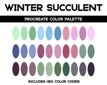 February, Pastel Color Palette for Procreate, 30 Swatches, Seasonal ...