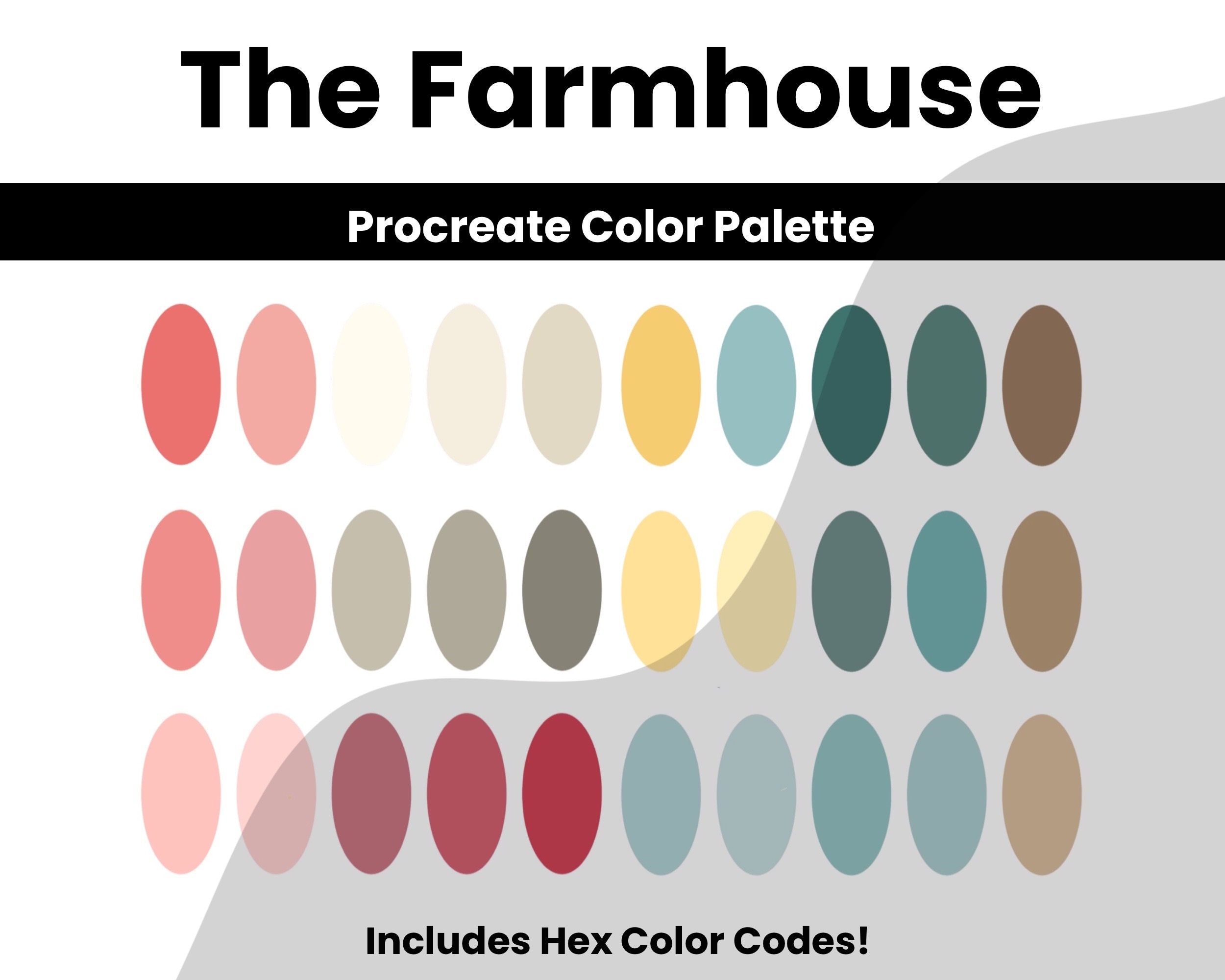PROCREATE COLOR PALETTE Bundle Bright Colorful Color Palette Red Green ...