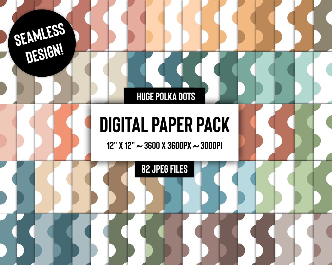 Boho Rainbow Polka Dot Paper Seamless Polka Dot Pattern - Etsy