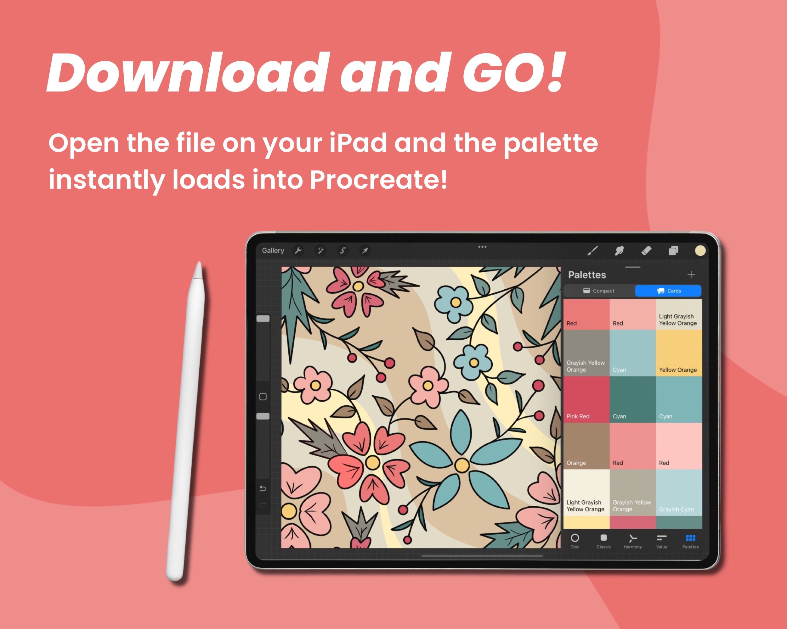 PROCREATE COLOR PALETTE Bundle Bright Colorful Color Palette Red Green ...
