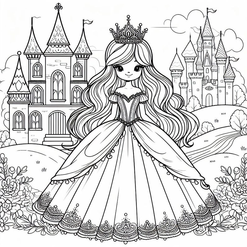 Coloring Book With Princess - Etsy