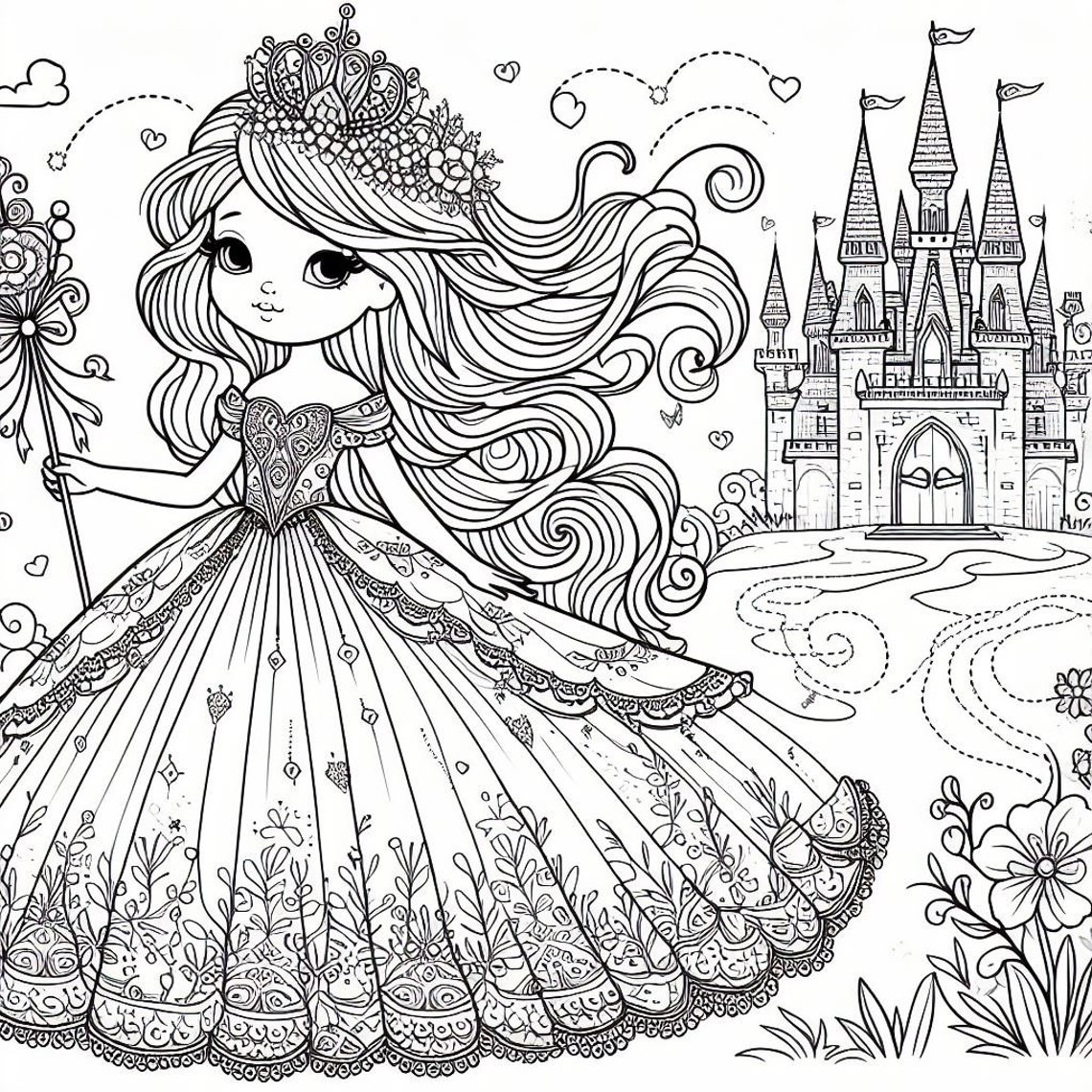 Coloring Book With Princess - Etsy